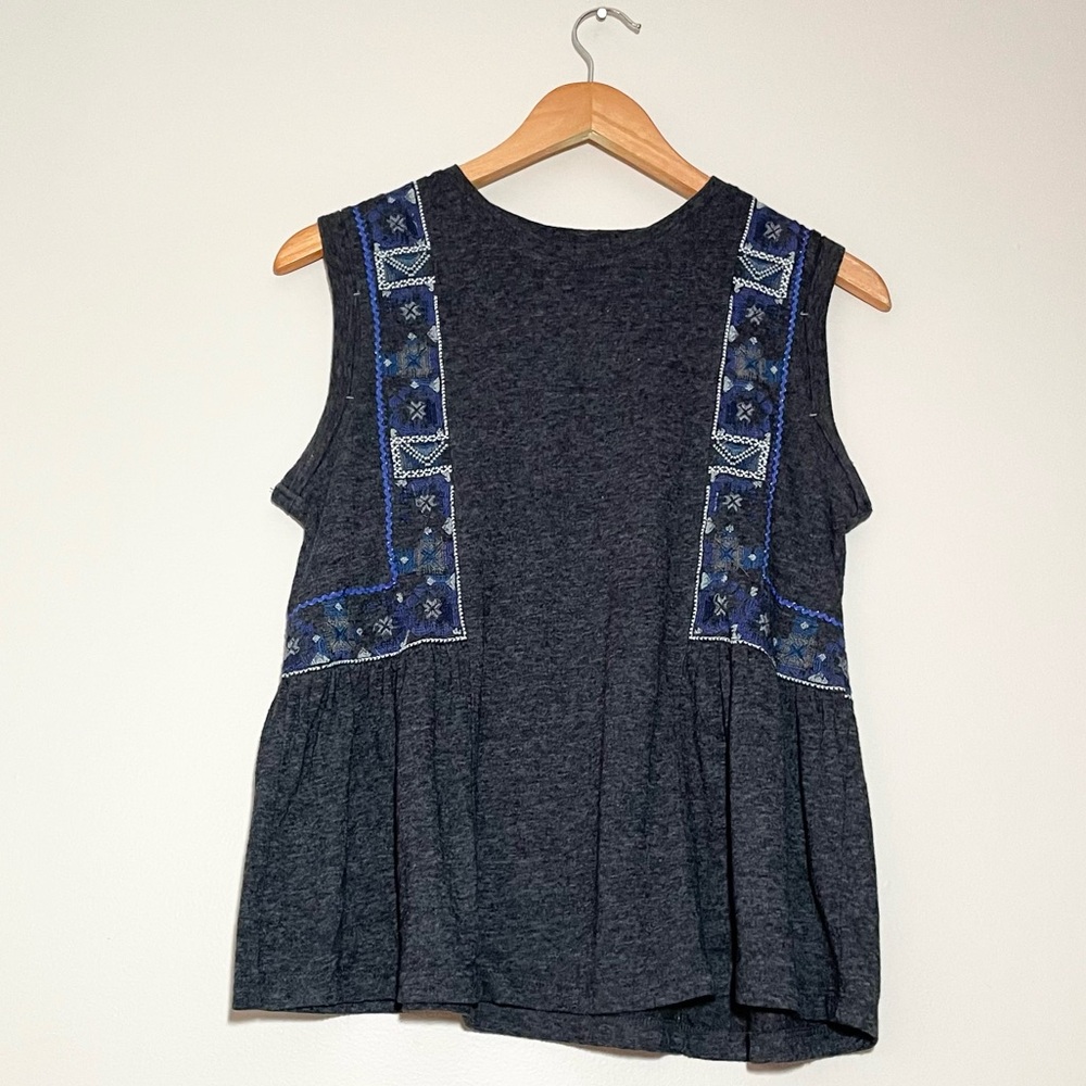 Free People Marcy Embroidered Tank - Gem